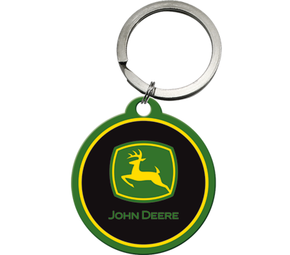 John Deere Logo Keyring - Black - Tuckwells
