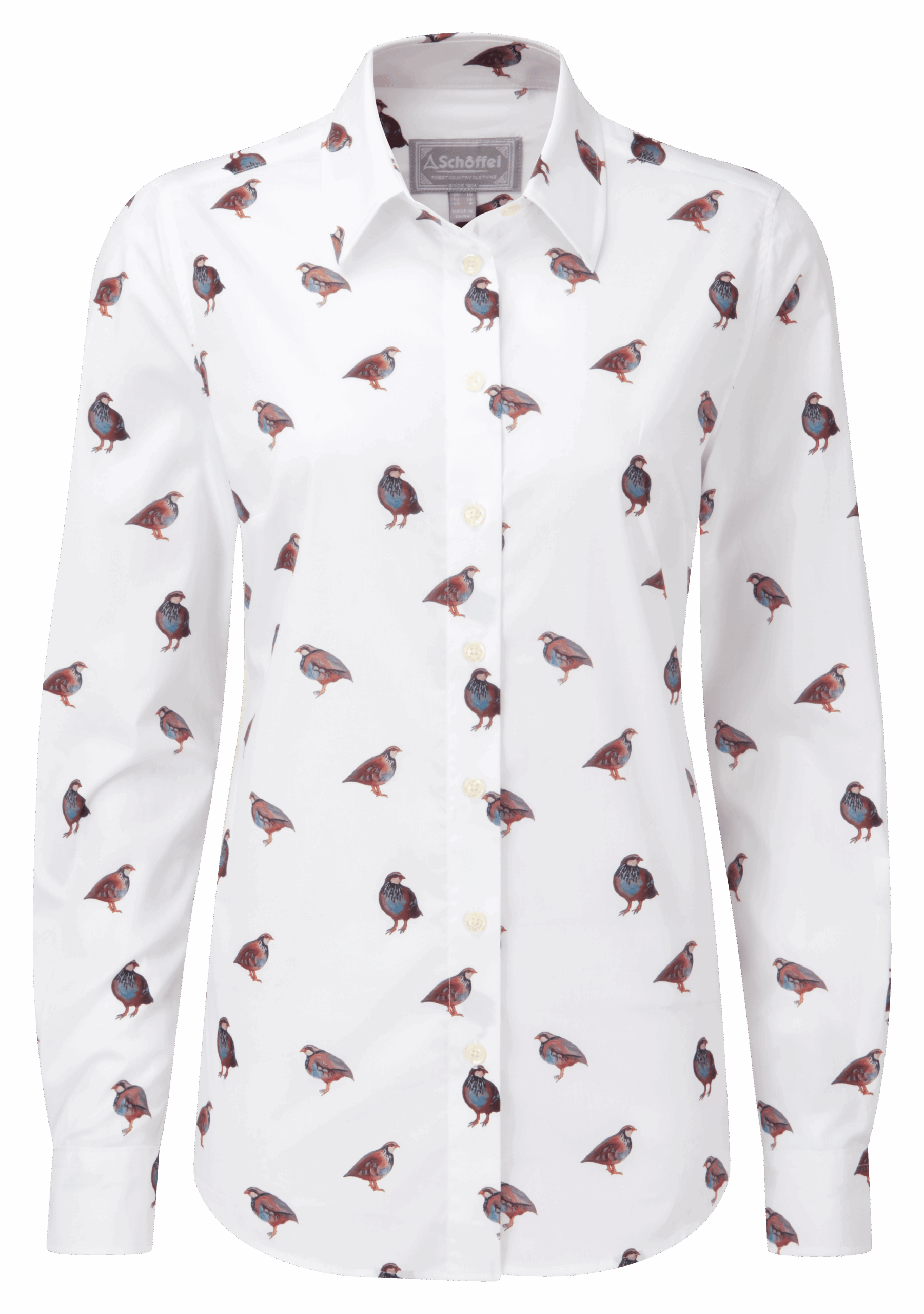 Schoffel Norfolk Shirt - French Partridge Print Size 14 - Tuckwells
